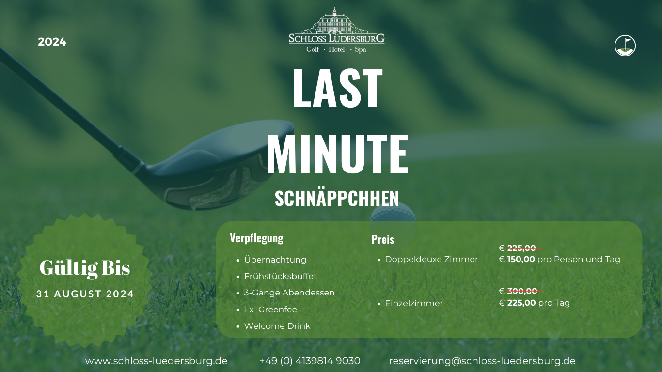 Schloss Lüdersburg, Golf Hotel, Golfplatz, Platzreifekurs Niedersachsen